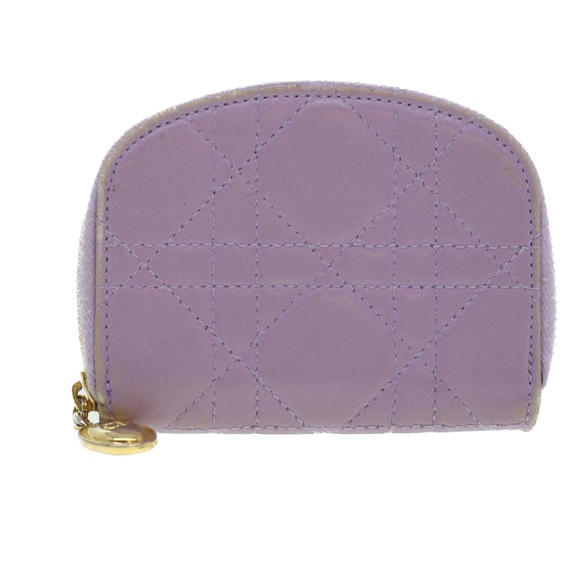 Dior | Accessories | Christian Dior Lady Dior Key Case Lamb Skin Purple ...